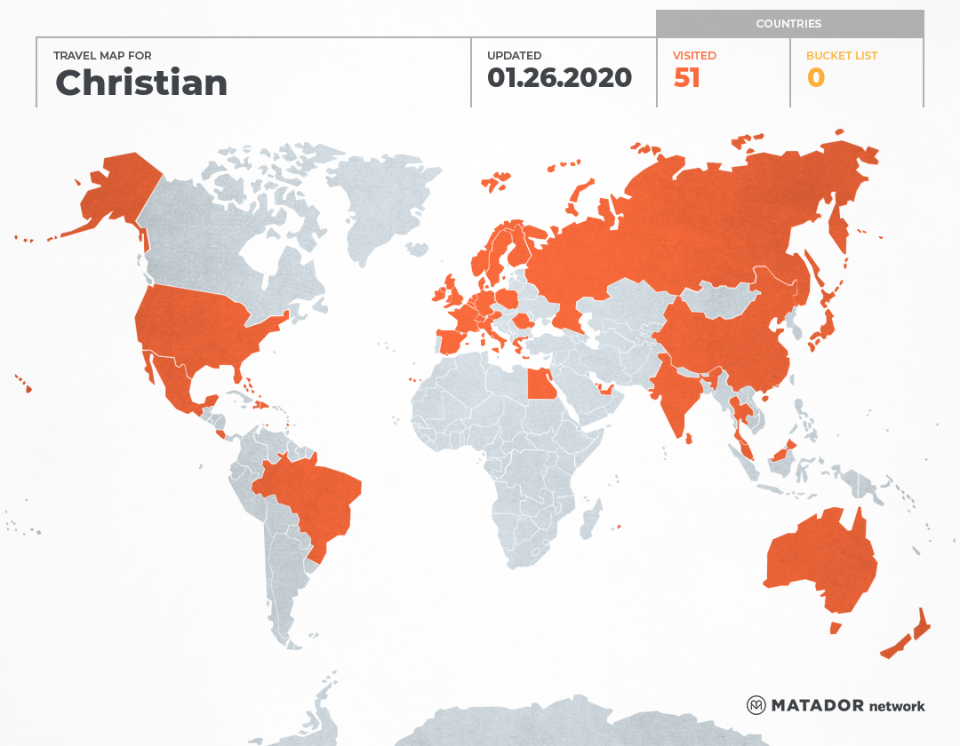 Christian’s Travel Map – Matador Network