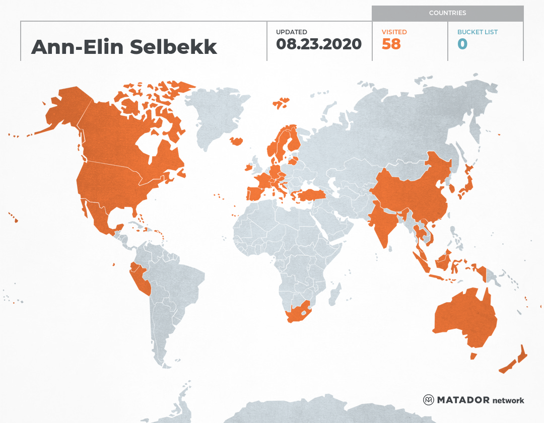 Ann-Elin Selbekk’s Travel Map – Matador Network
