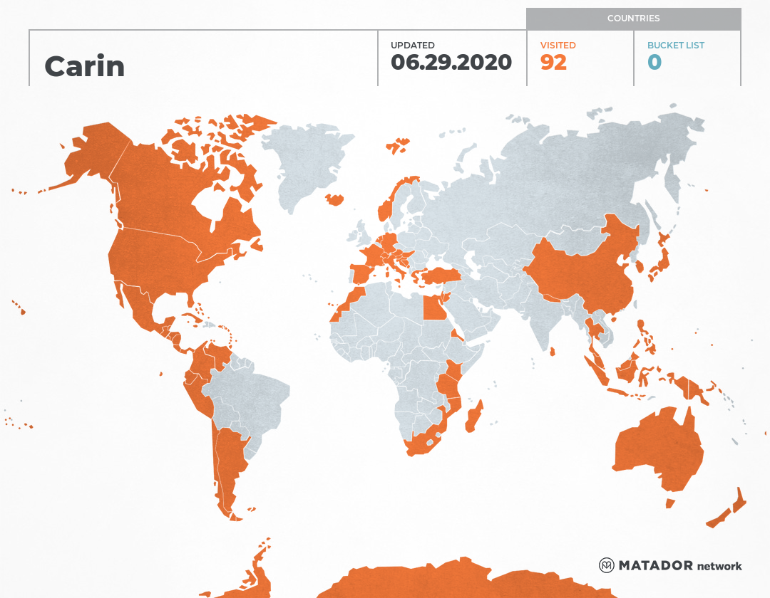 Carin’s Travel Map – Matador Network
