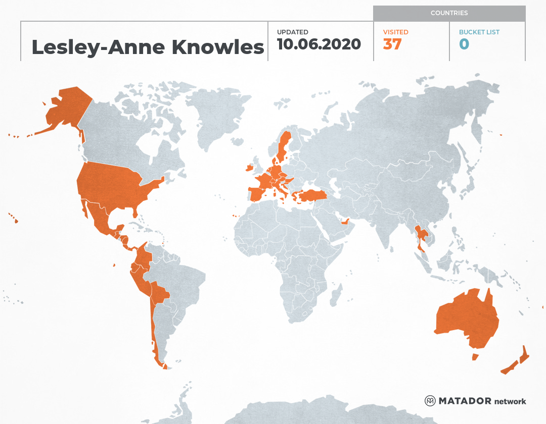 Lesley-Anne Knowles’s Travel Map – Matador Network
