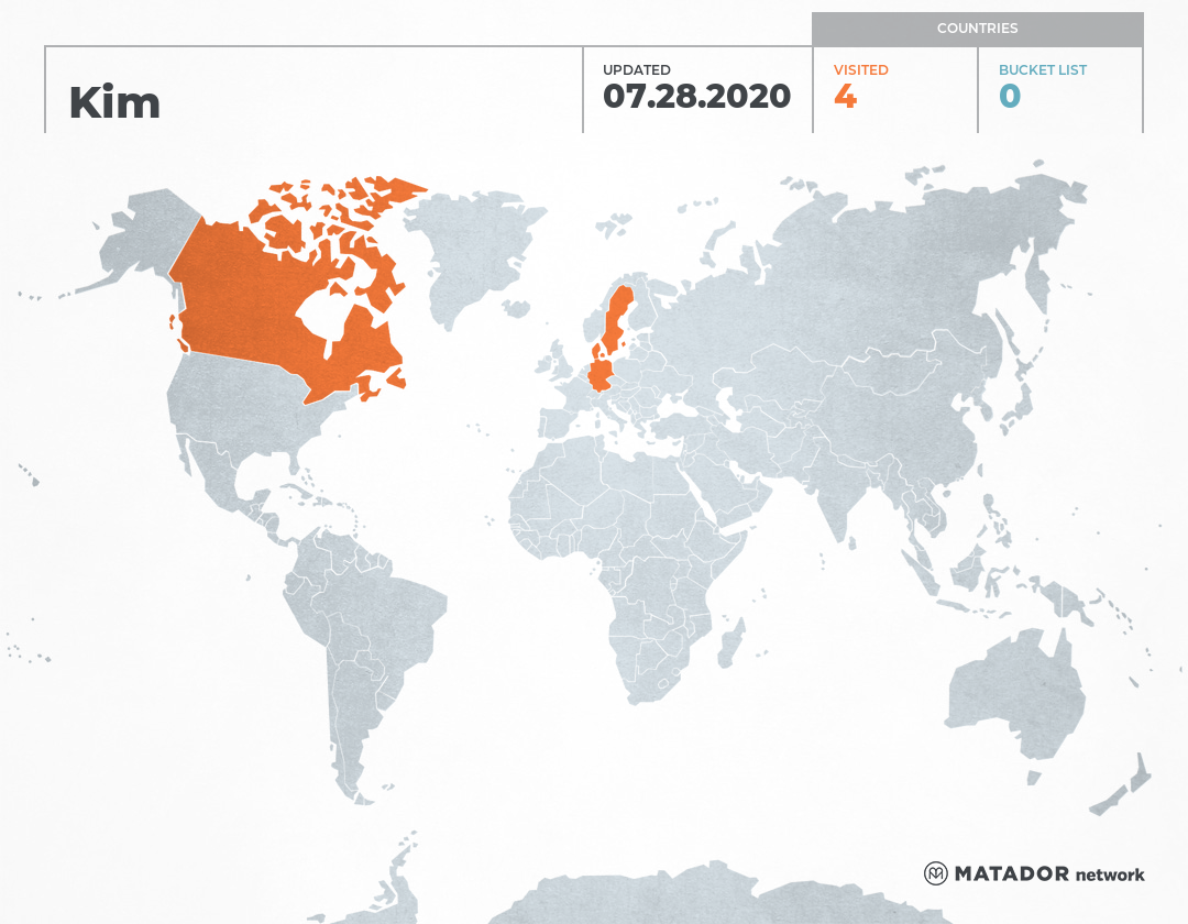 Kim’s Travel Map – Matador Network