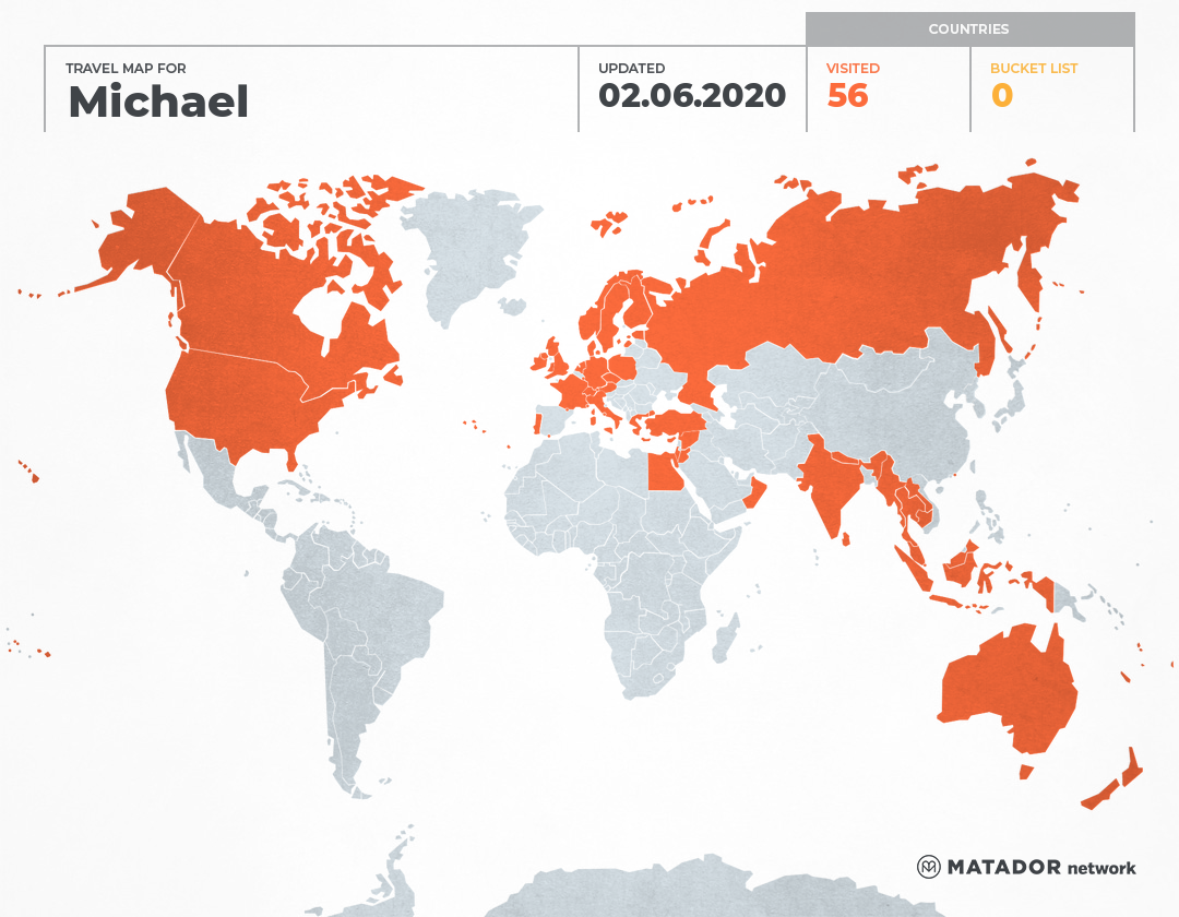 Michael’s Travel Map – Matador Network