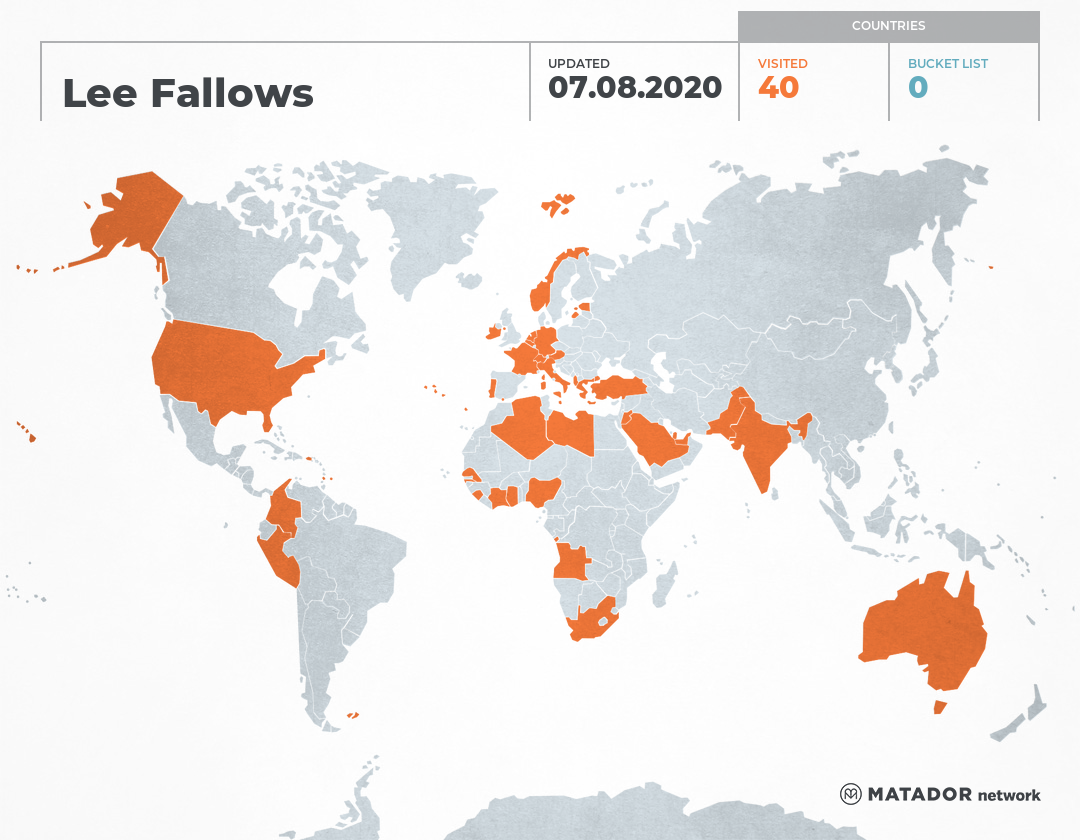 Lee Fallows’s Travel Map – Matador Network