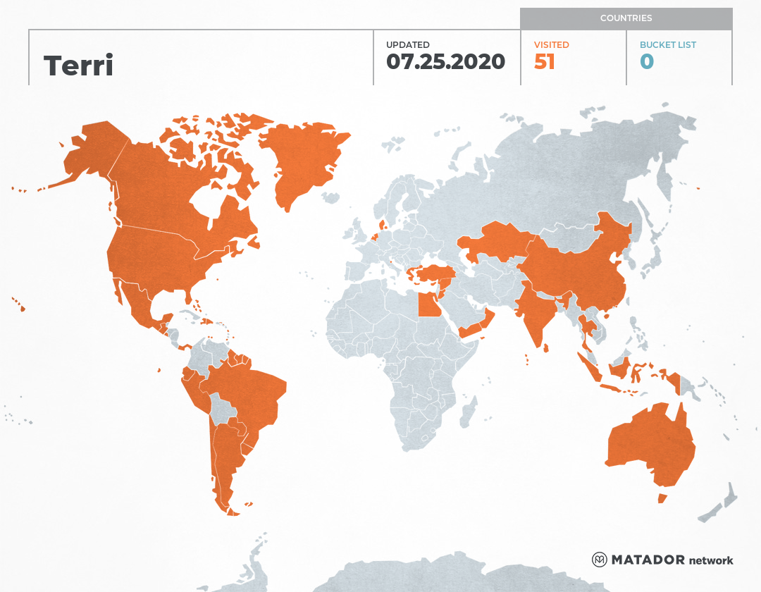 Terri’s Travel Map – Matador Network