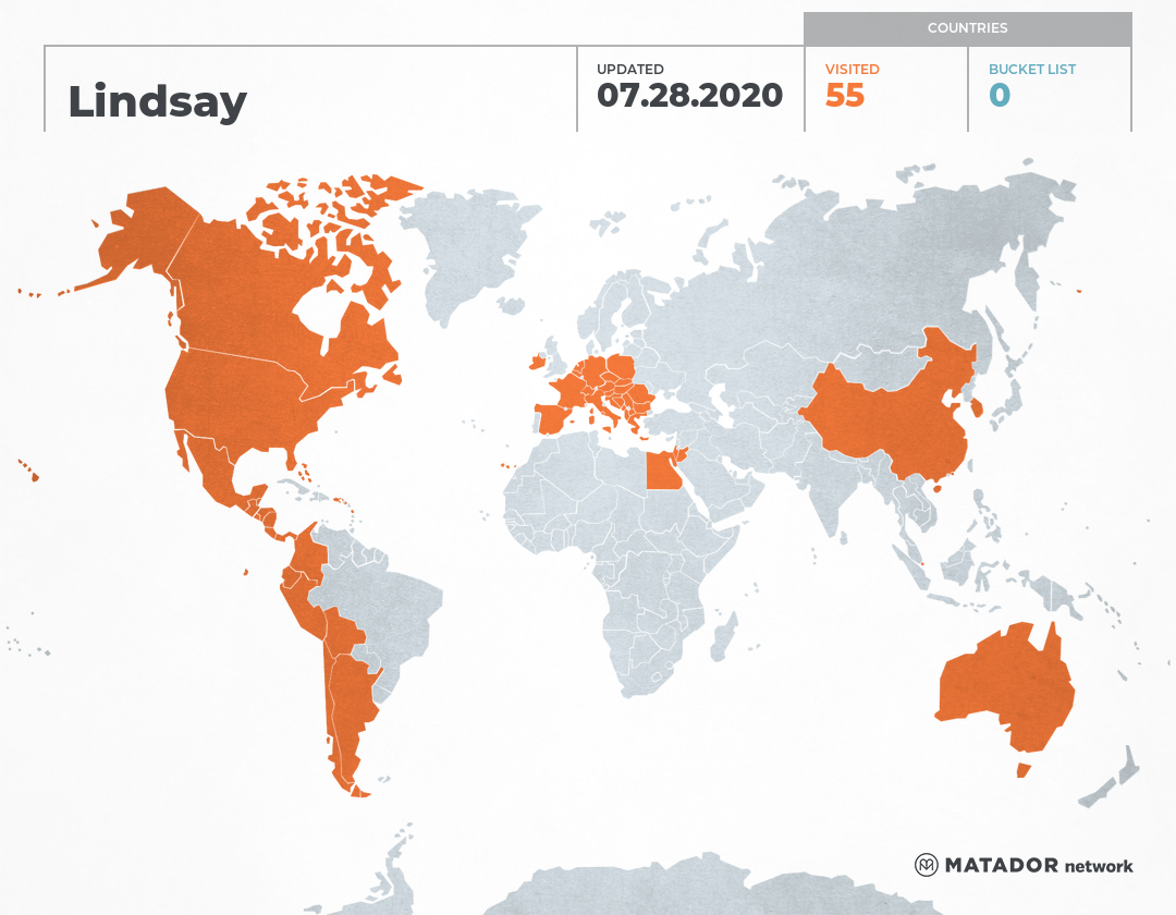 Lindsay’s Travel Map – Matador Network
