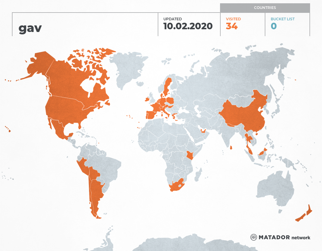Gav’s Travel Map – Matador Network