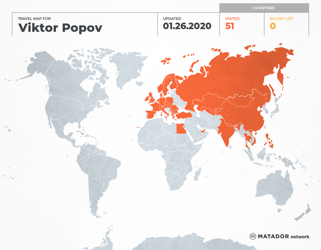Viktor Popov’s Travel Map – Matador Network
