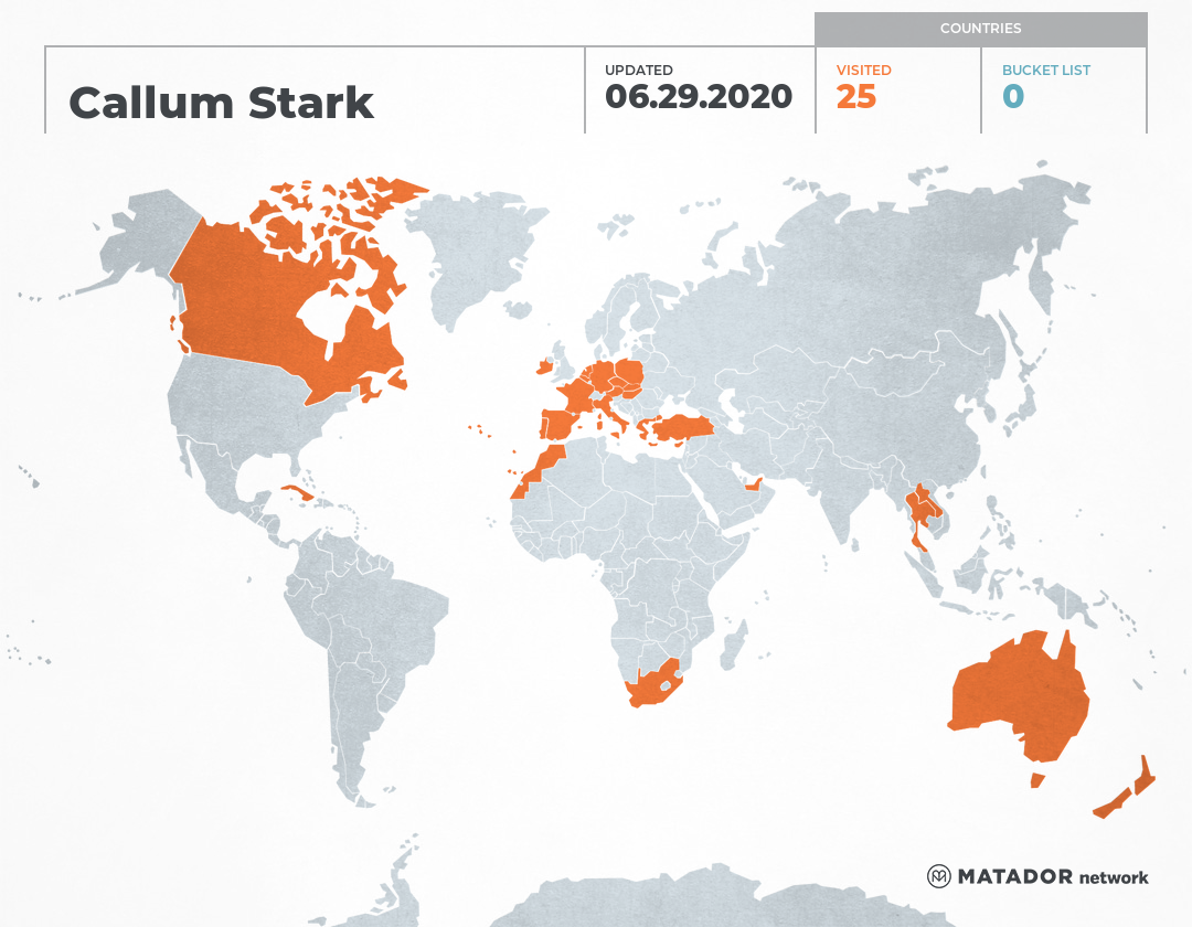 Callum Stark’s Travel Map – Matador Network