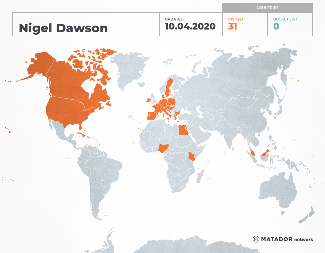 Nigel Dawson’s Travel Map – Matador Network
