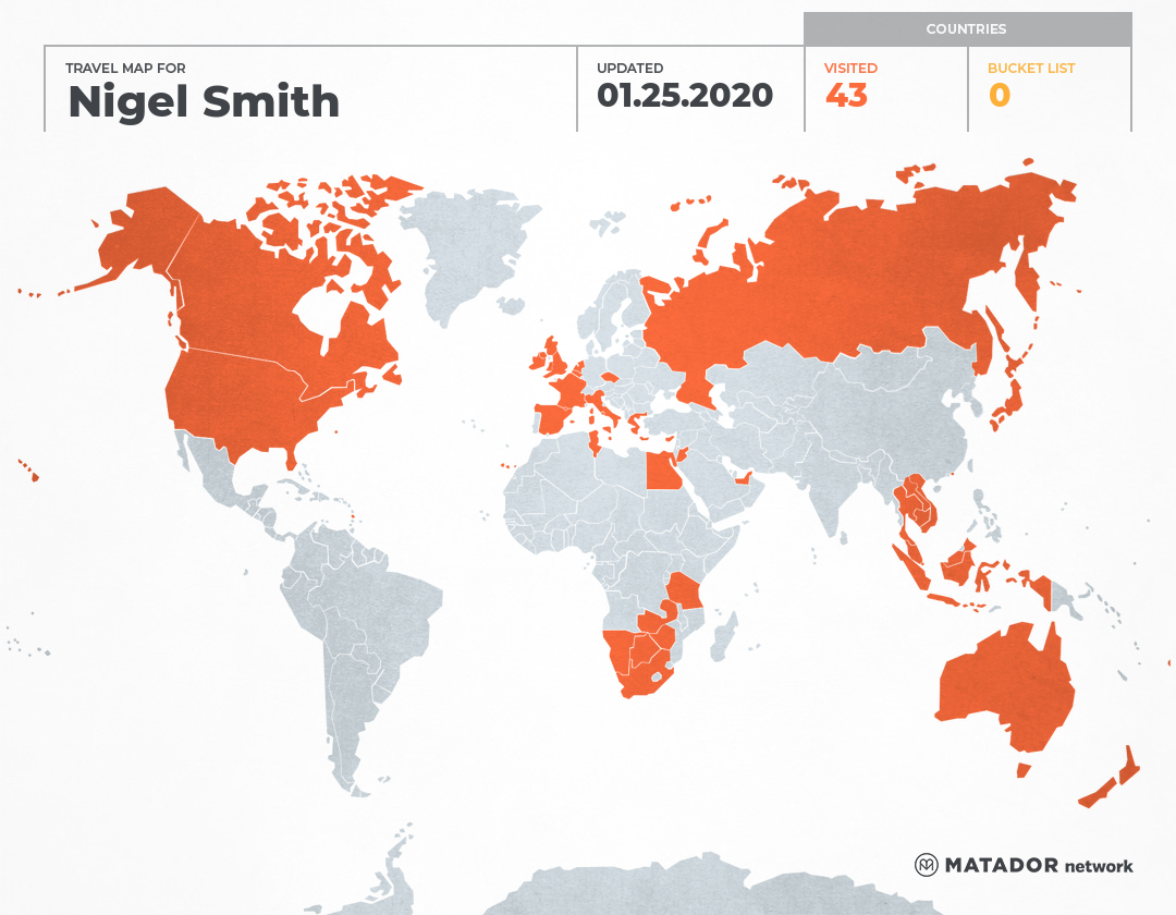 Nigel Smith’s Travel Map – Matador Network