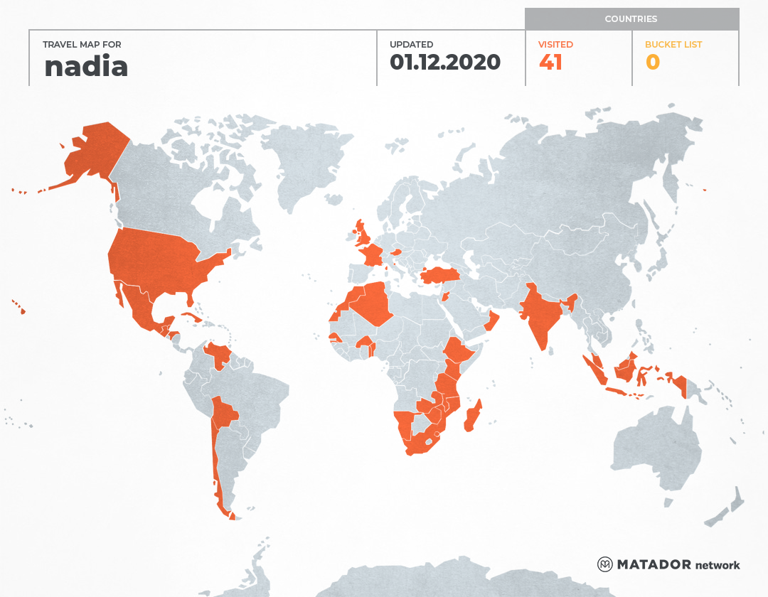 Nadia’s Travel Map – Matador Network