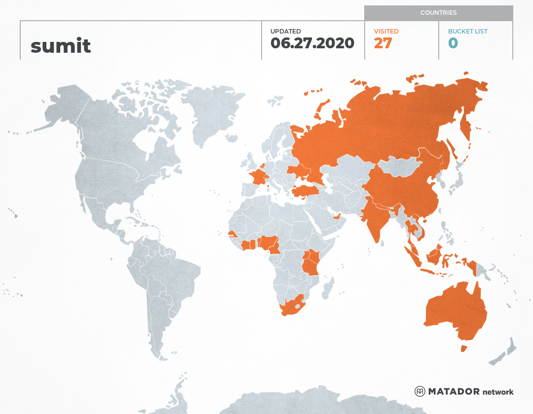 Sumit’s Travel Map – Matador Network