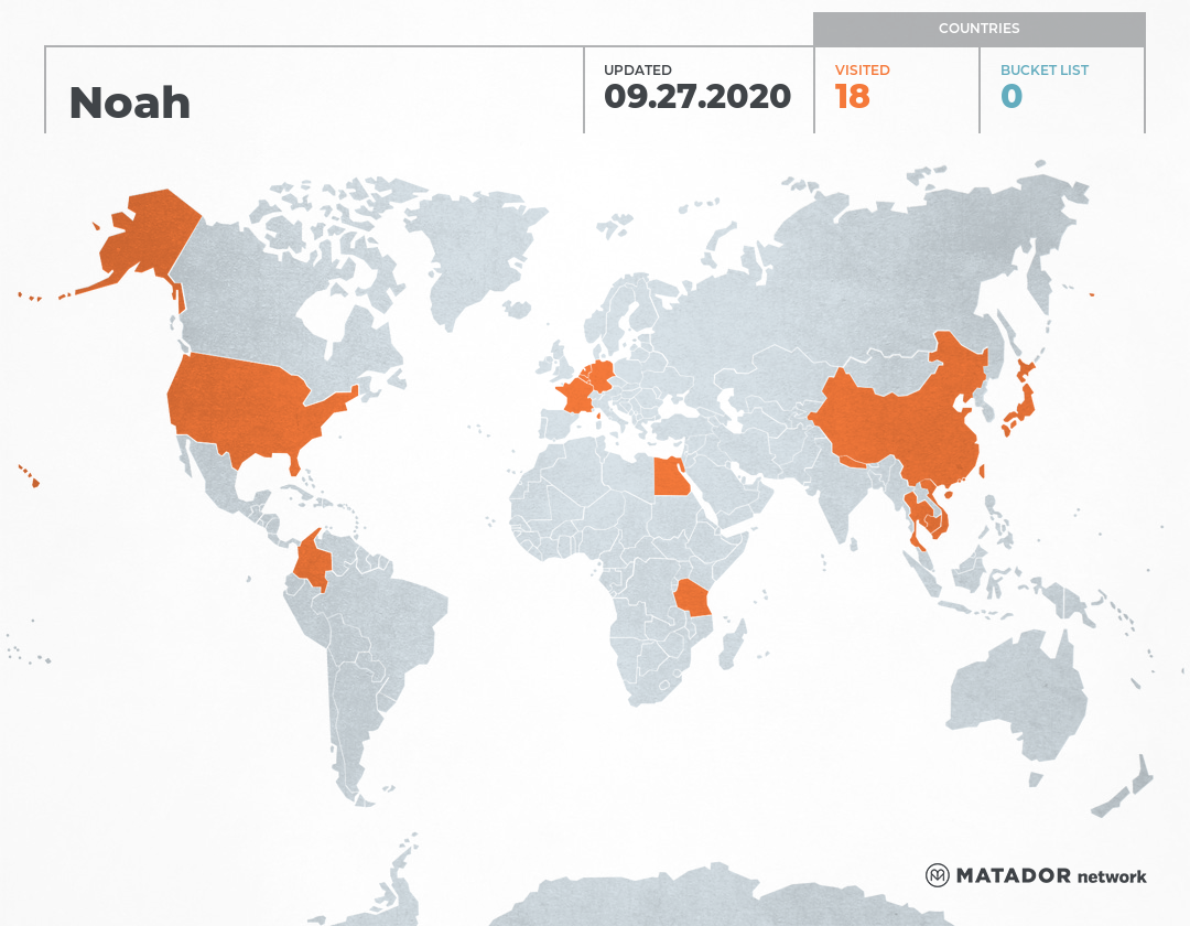 Noah’s Travel Map – Matador Network