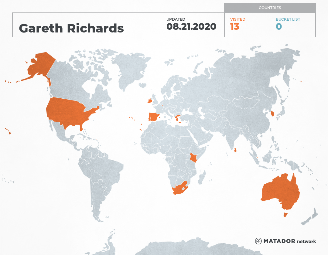 Gareth Richards’s Travel Map – Matador Network
