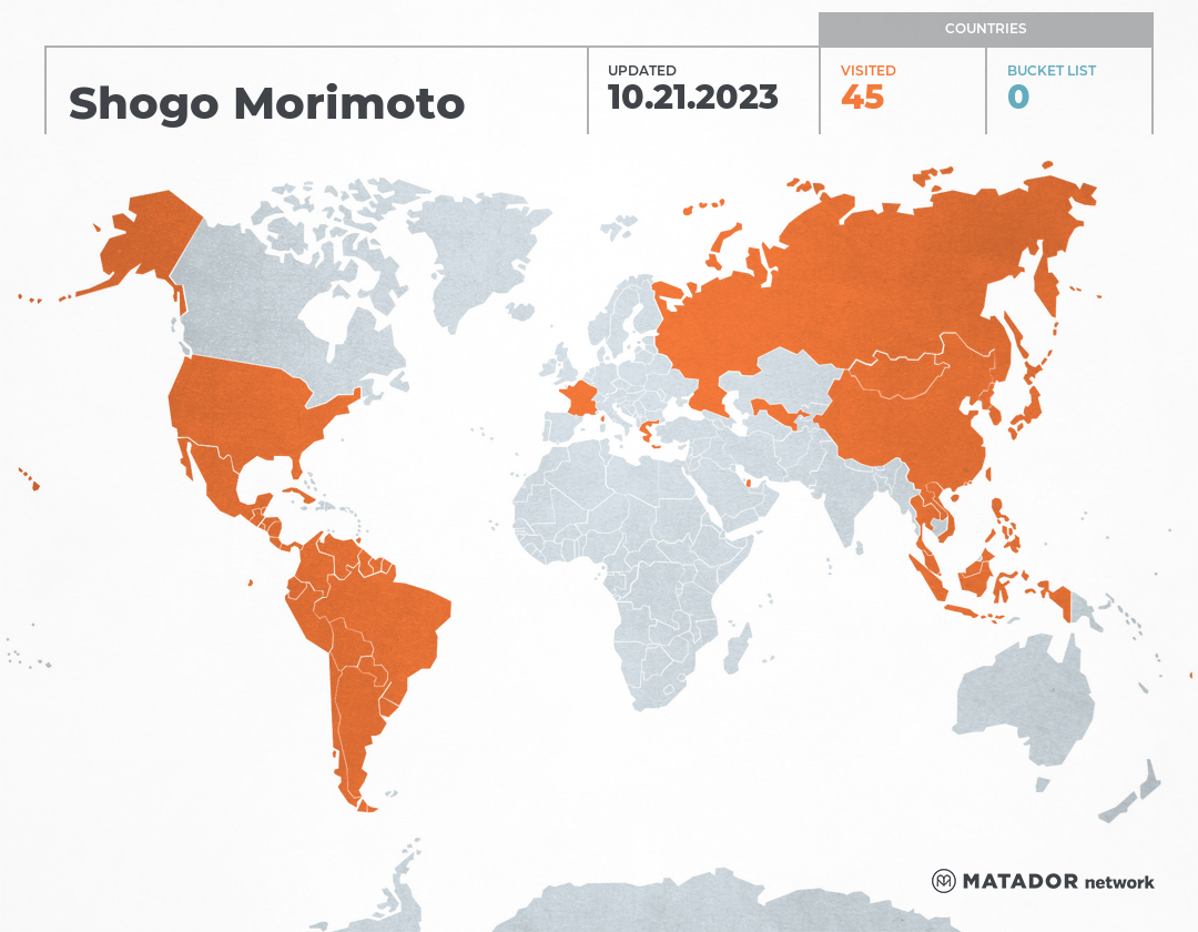 Shogo Morimoto’s Travel Map – Matador Network