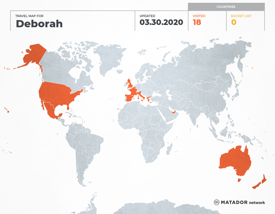 Deborah’s Travel Map – Matador Network