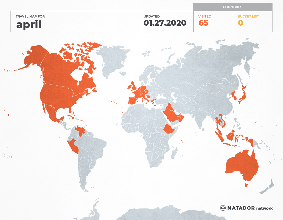 April’s Travel Map – Matador Network