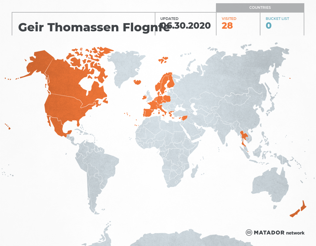 Geir Thomassen Flognfeld’s Travel Map – Matador Network
