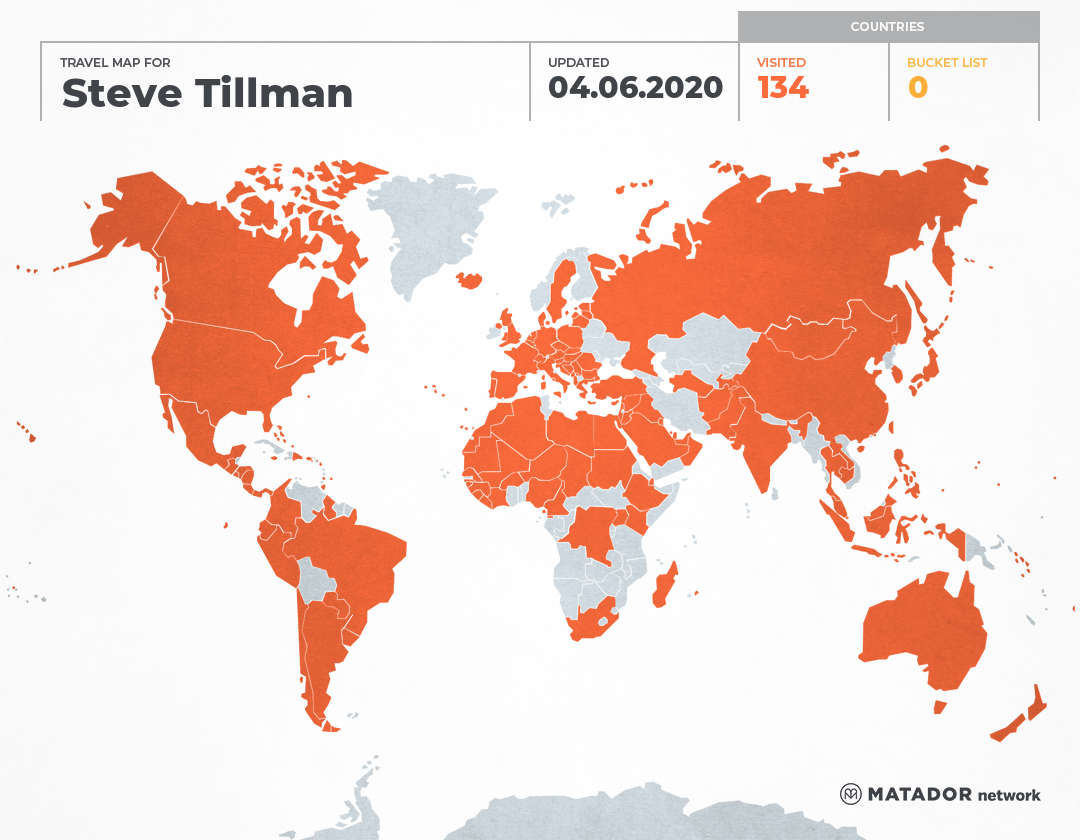 Steve Tillman’s Travel Map – Matador Network