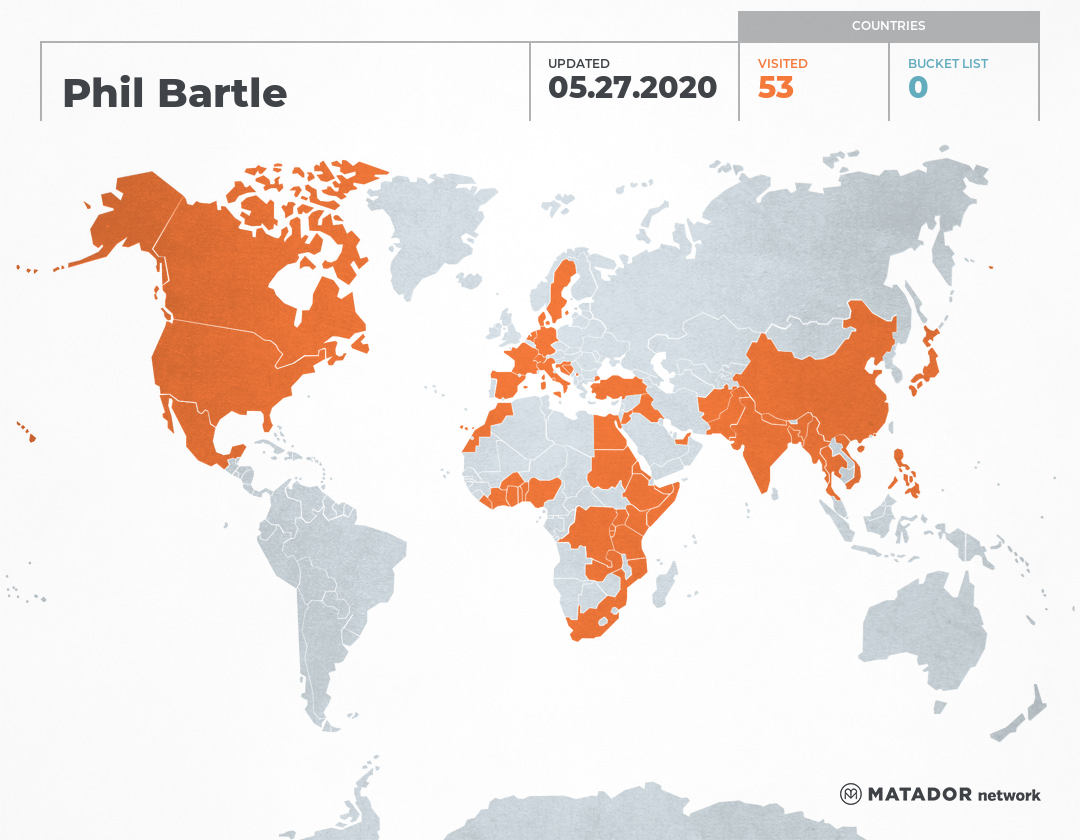 Phil Bartle’s Travel Map – Matador Network