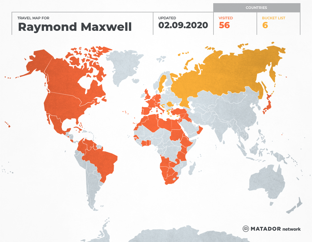 Raymond Maxwell’s Travel Map – Matador Network