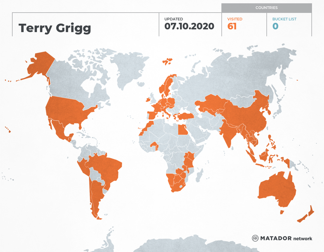 Terry Grigg’s Travel Map – Matador Network