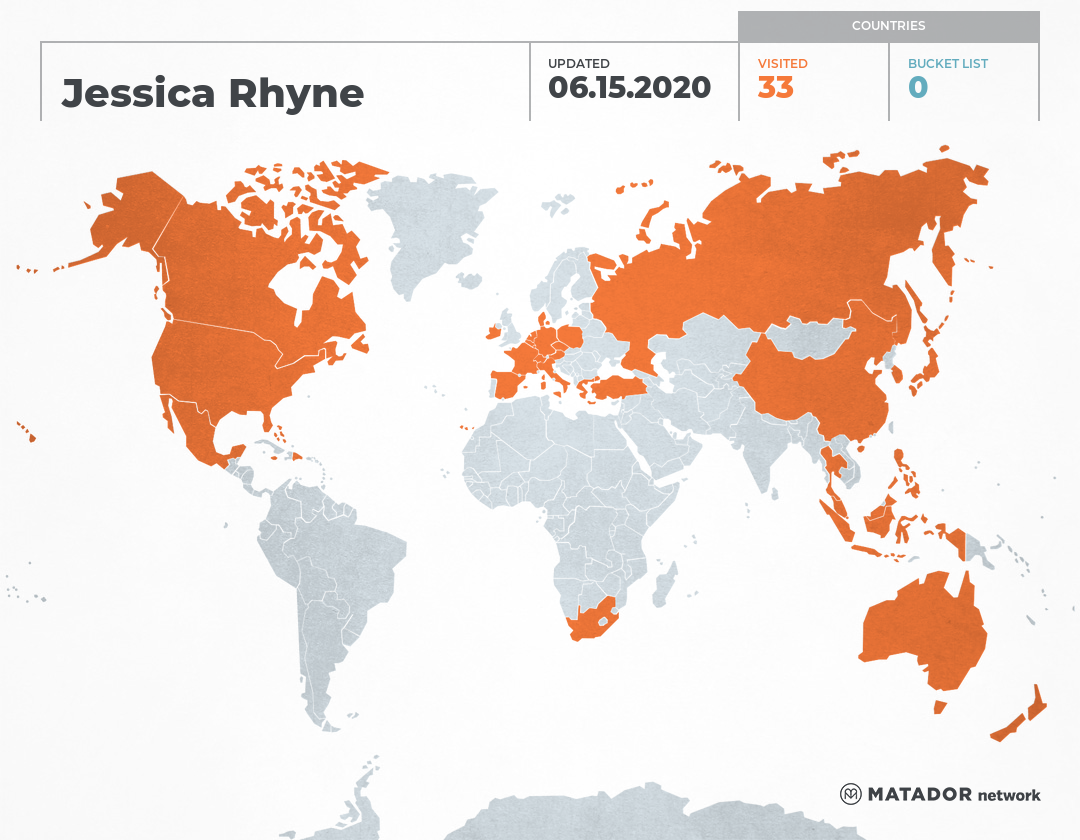 Jessica Rhyne’s Travel Map – Matador Network