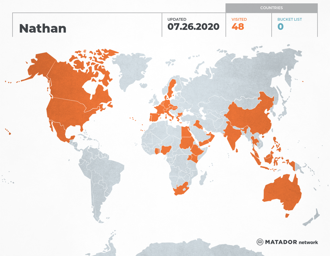 Nathan’s Travel Map – Matador Network