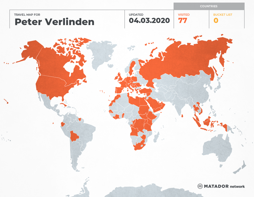 Peter Verlinden’s Travel Map – Matador Network