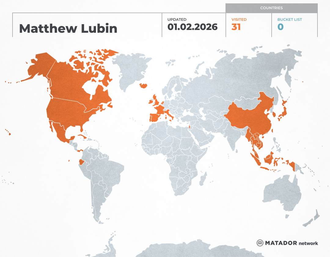 Matthew Lubin’s Travel Map – Matador Network