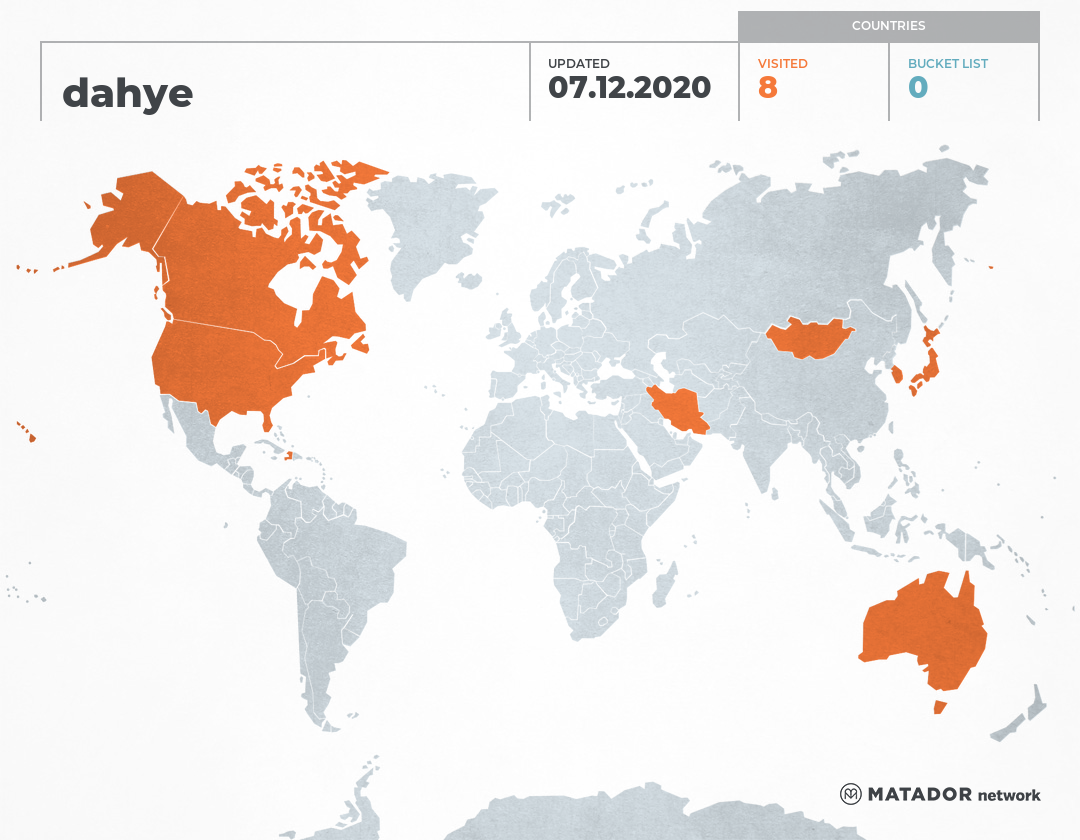 Dahye’s Travel Map – Matador Network
