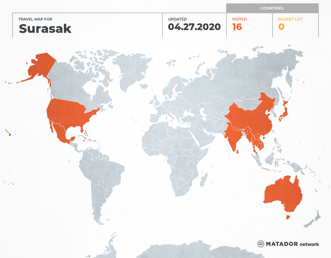 Surasak’s Travel Map – Matador Network
