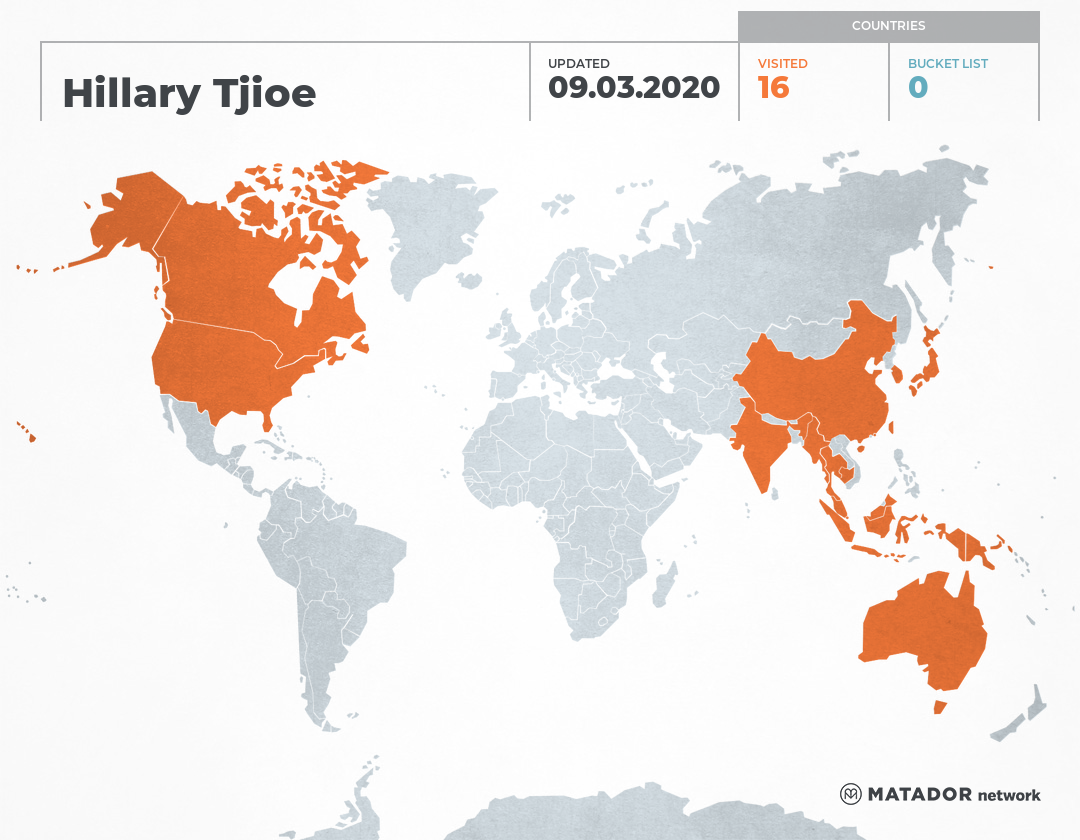 Hillary Tjioe’s Travel Map – Matador Network