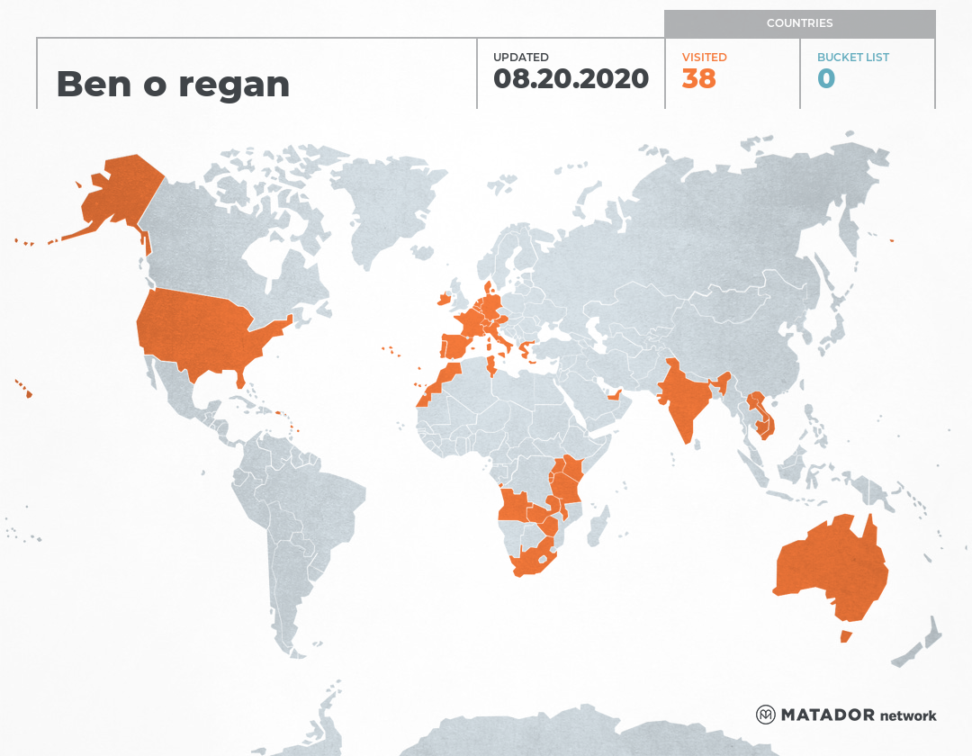 Ben O Regan’s Travel Map – Matador Network