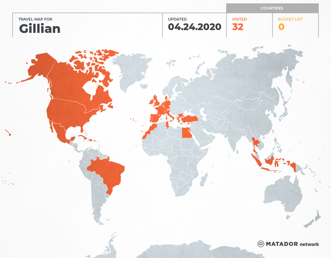 Gillian’s Travel Map – Matador Network