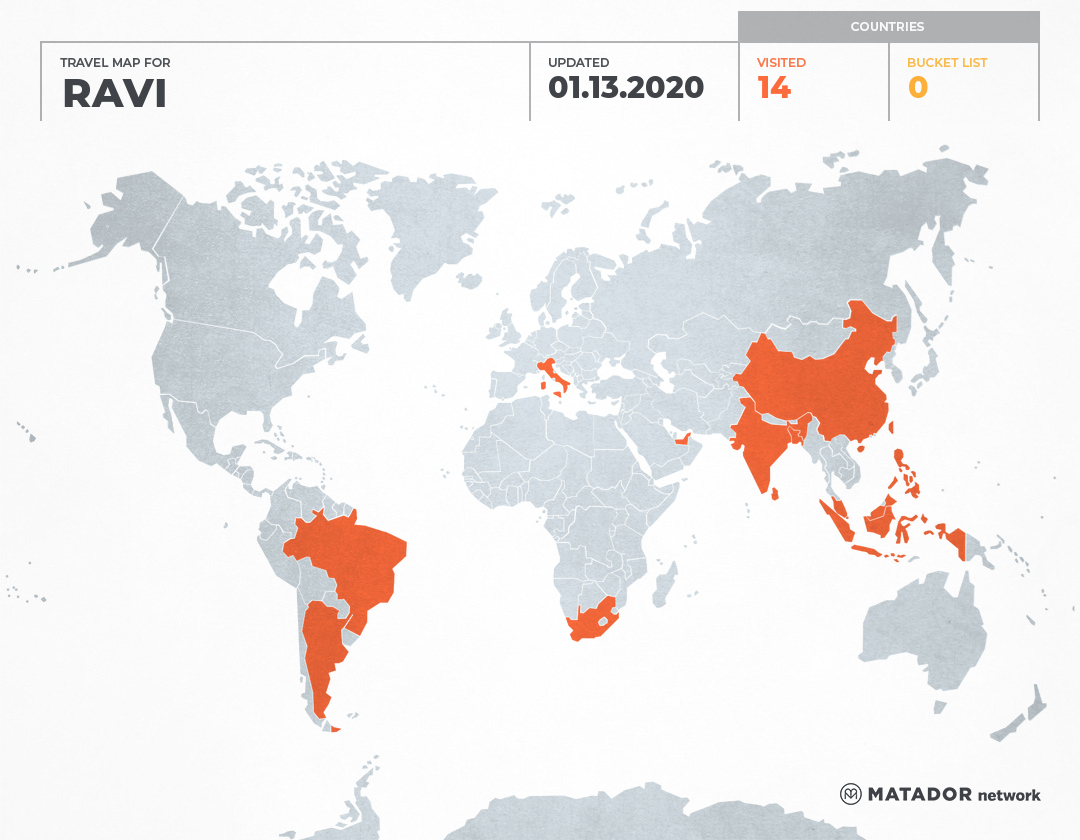 RAVI’s Travel Map – Matador Network
