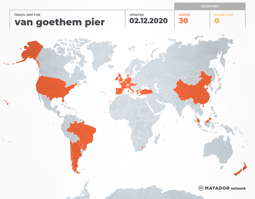 Van Goethem Pierre’s Travel Map – Matador Network