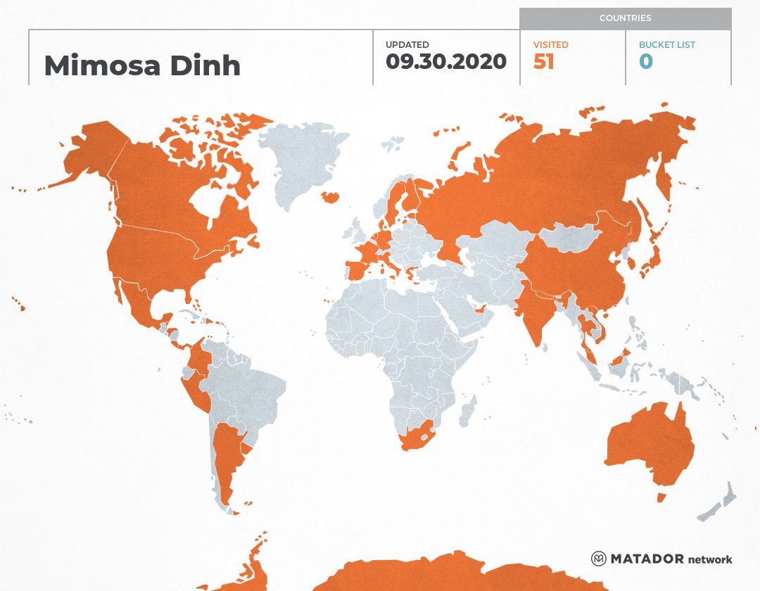 Mimosa Dinh’s Travel Map – Matador Network