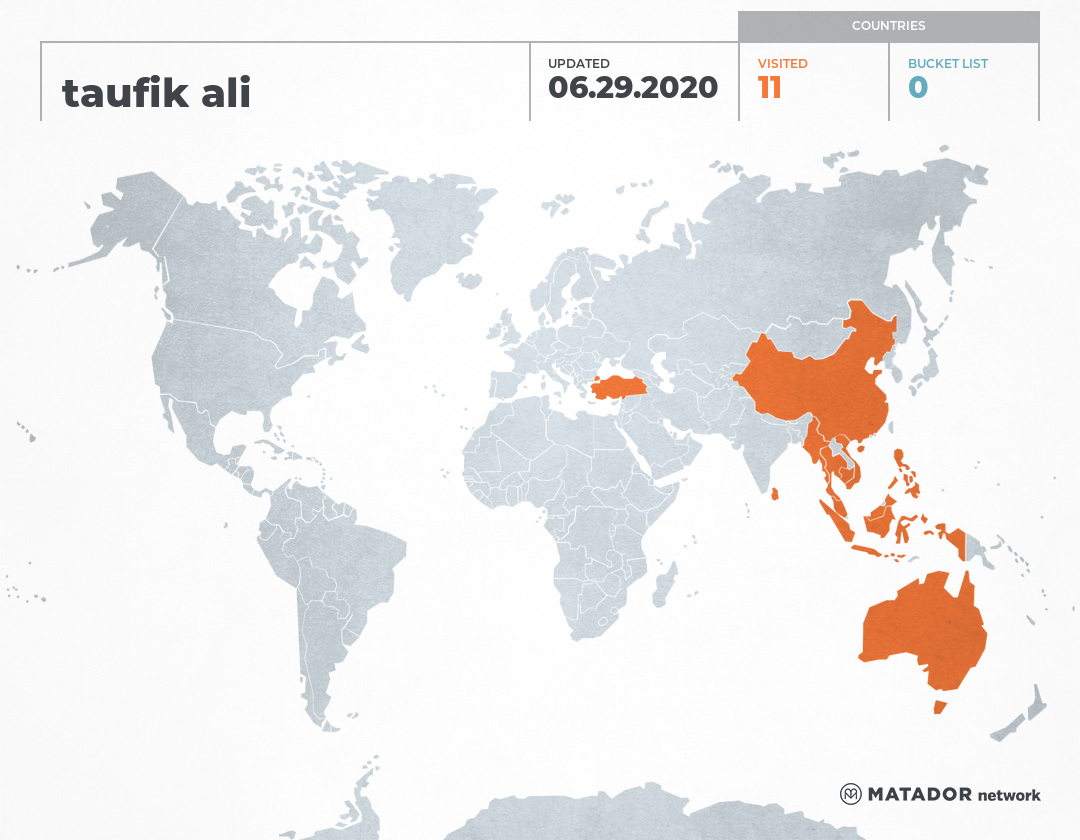 Taufik Ali’s Travel Map – Matador Network
