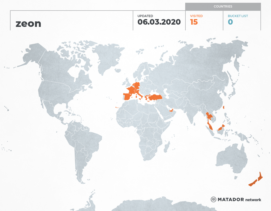 Zeon’s Travel Map – Matador Network