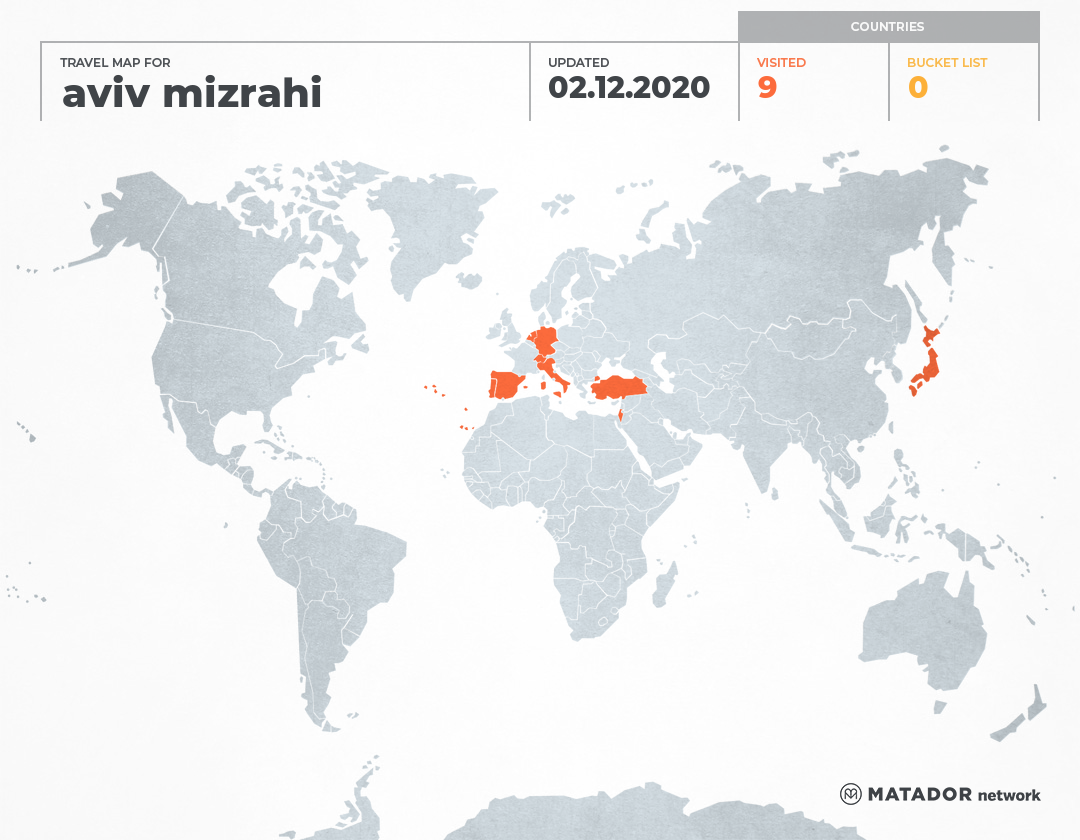 Aviv Mizrahi’s Travel Map – Matador Network