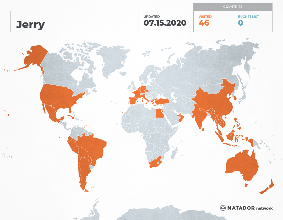Jerry’s Travel Map – Matador Network
