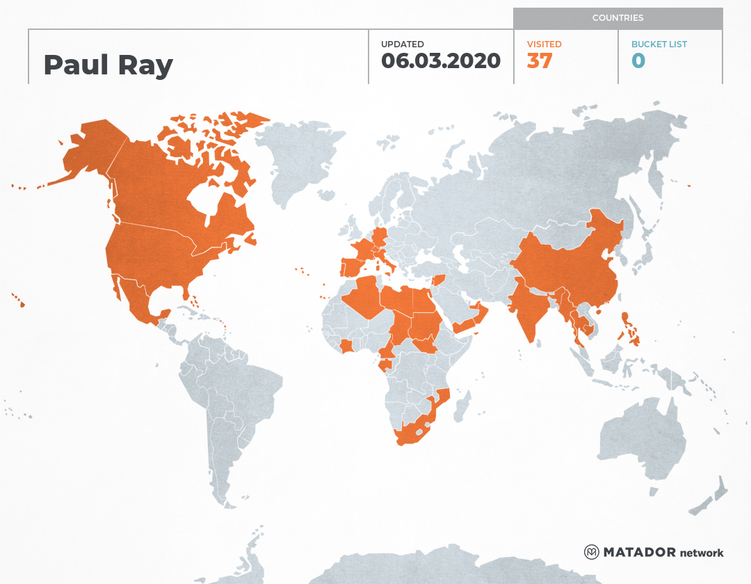 Paul Ray’s Travel Map – Matador Network
