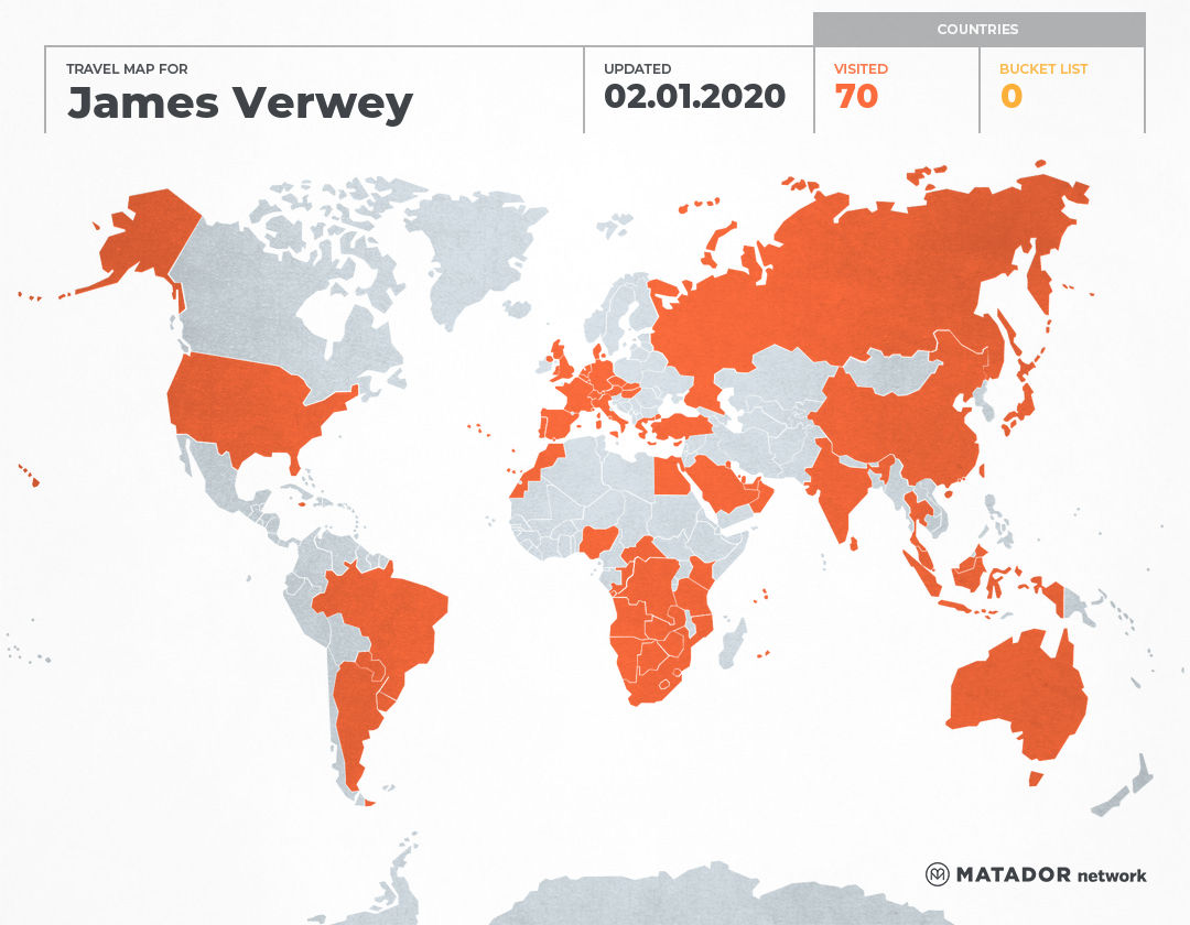 James Verwey’s Travel Map – Matador Network