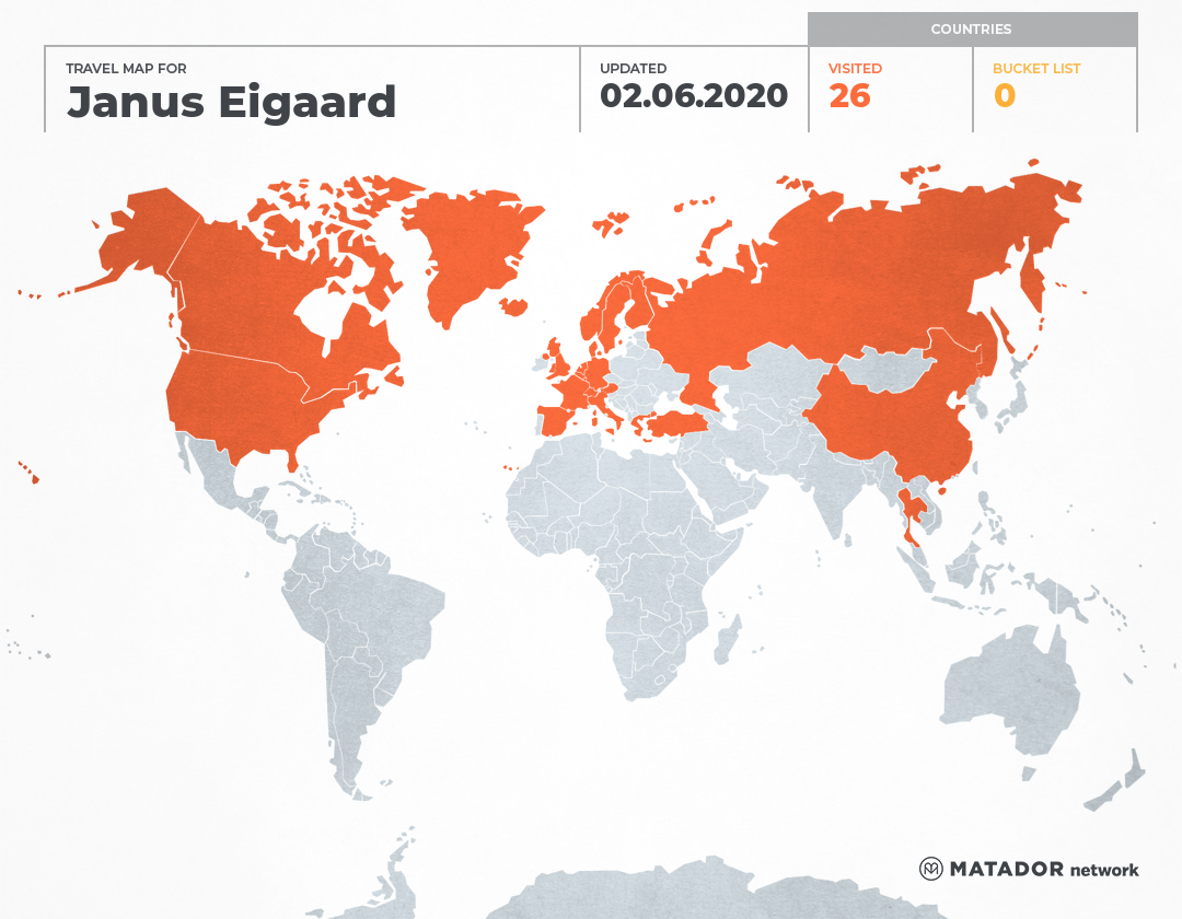 Janus Eigaard’s Travel Map – Matador Network