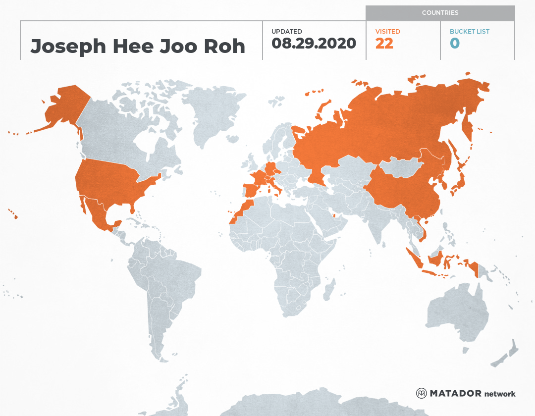 Joseph Hee Joo Roh’s Travel Map – Matador Network