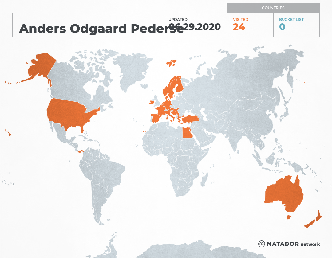Anders Odgaard Pedersen’s Travel Map – Matador Network