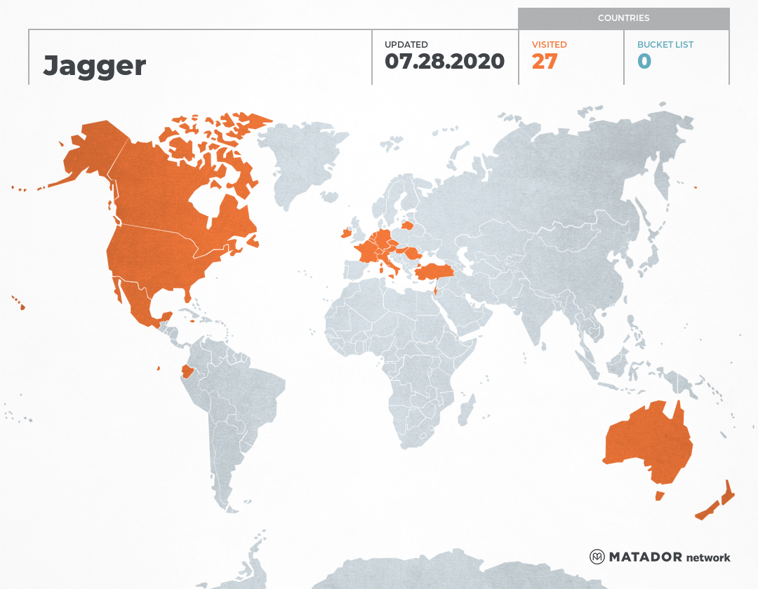 Jagger’s Travel Map – Matador Network