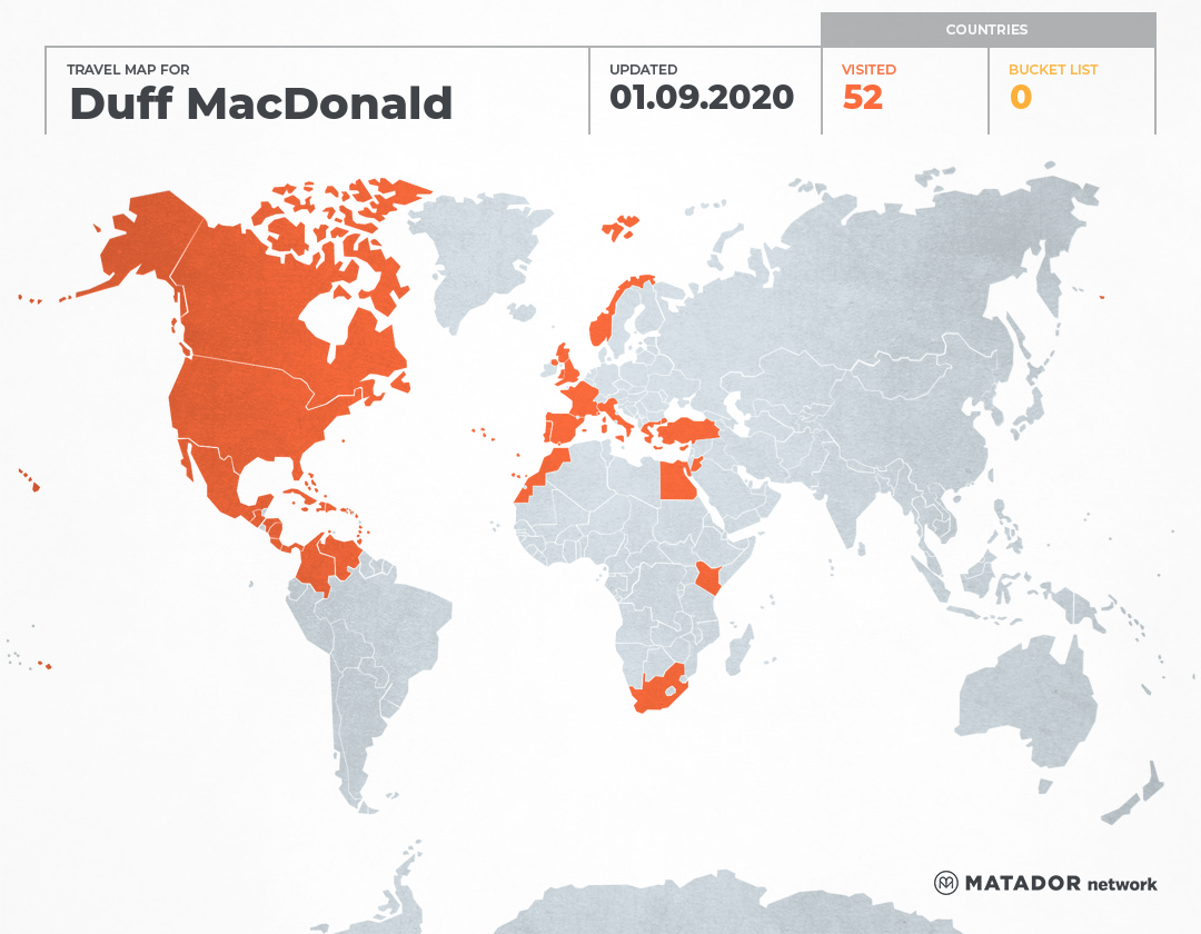 Duff MacDonald’s Travel Map – Matador Network