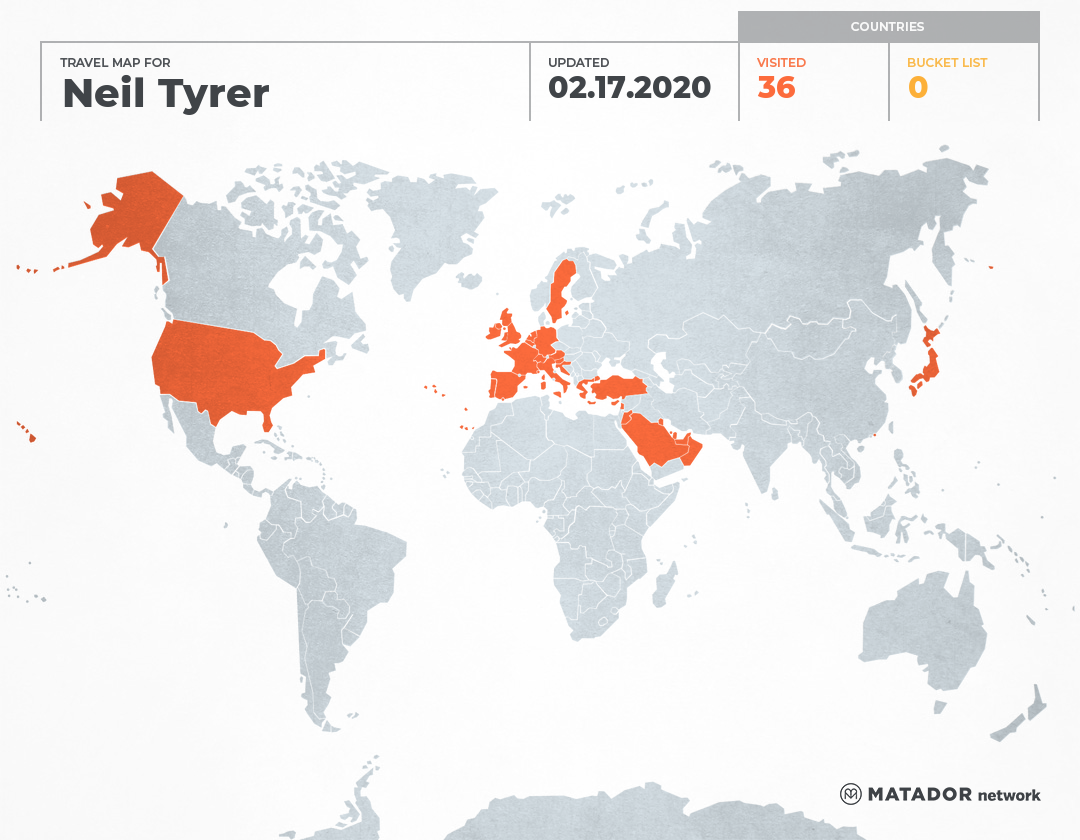 Neil Tyrer’s Travel Map – Matador Network